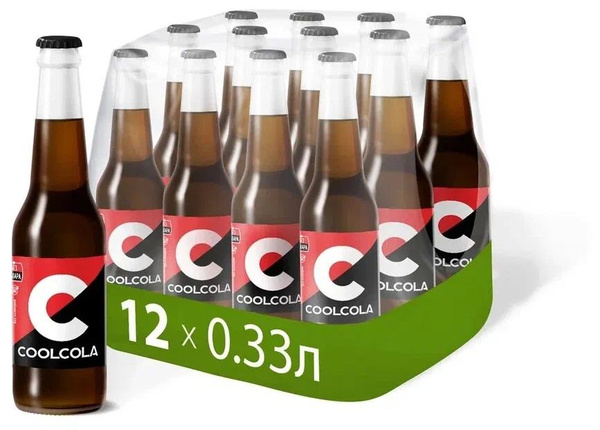 Газированный напиток Cool-Cola ZERO / Кул-Кола, СТЕКЛО 0.33 л (12 штук ...