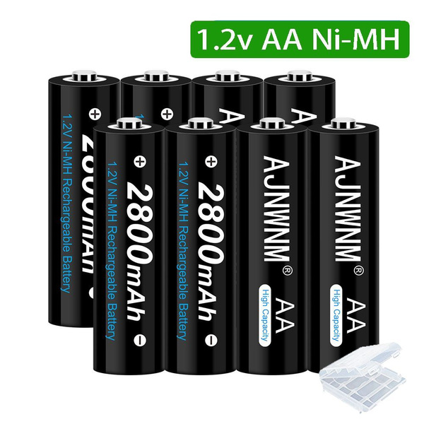 AJNWNM Аккумуляторная батарейка AA, 1,2 В, 2800 мАч, 8 шт - купить с доставкой по выгодным ценам ...