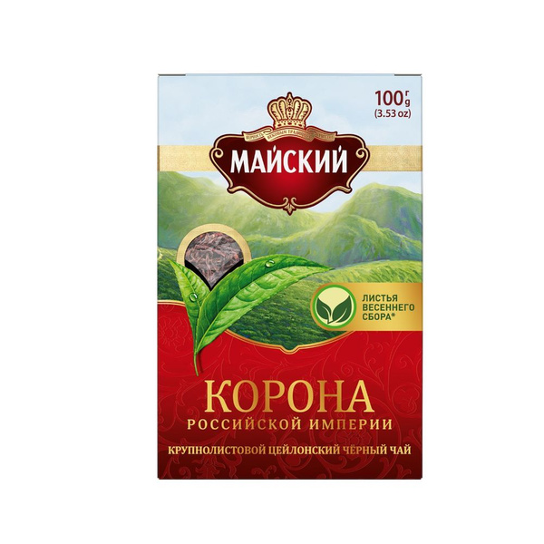 Чай Майский Корона Российской Империи черный крупнолистовой, 100г (6 шт ...