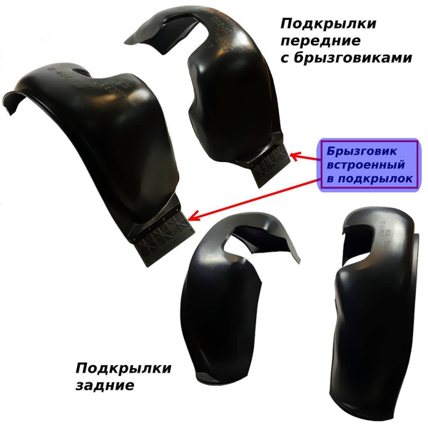 Подкрылки передние + задние ВАЗ 2110,2111,2112 (Star) с встроенными ...