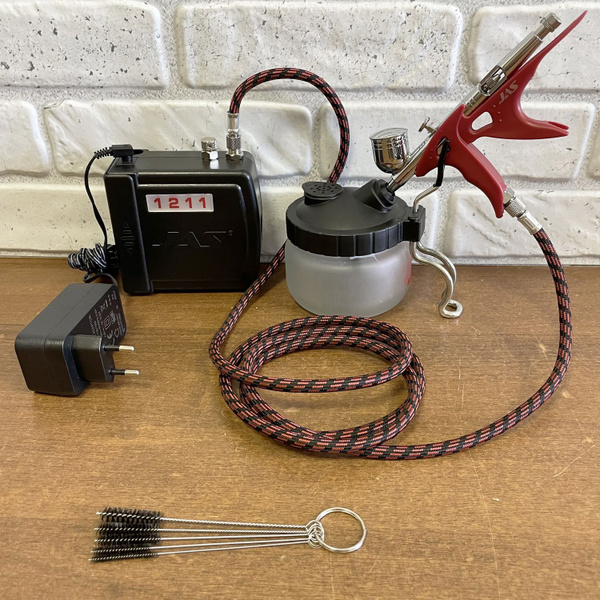 Универсальный набор для аэрографии Jas 1931F с держателем (компрессор мощностью 10 Вт, ручка ...