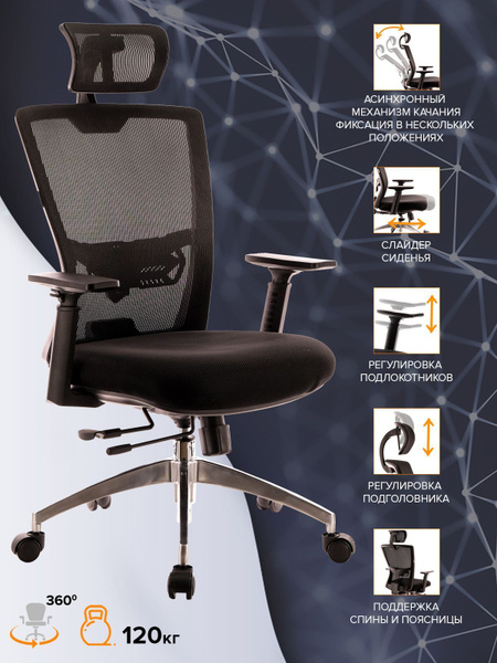 Офисное кресло Everprof EP-2005 Mesh Black - купить по выгодным ценам в интернет-магазине OZON ...