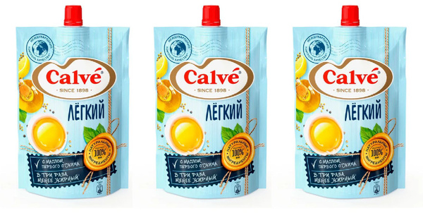 Соус майонезный Calve легкий, 3 уп по 400 г - купить с доставкой по ...