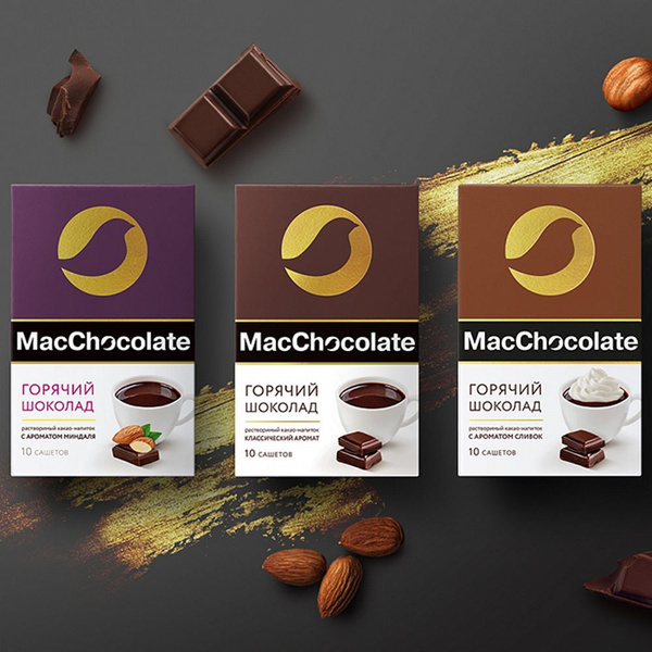 Какао-напиток MacChocolate 3 вкуса по 10 саше. Горячий шоколад с разными вкусами - купить с ...