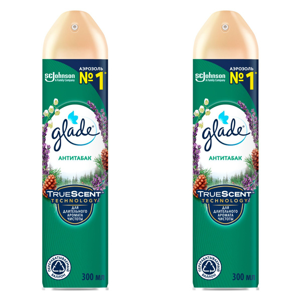 Glade Освежитель воздуха аэрозоль АНТИТАБАК, 300 мл, 2 шт - купить с ...