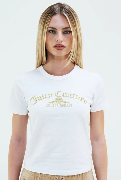 Футболка Juicy Couture, размер 48, цвет белый, 100% Хлопок - купить по ...