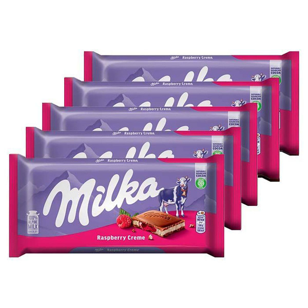 Шоколад Milka Raspberry Cream с малиновым кремом (Германия), 100 г (5 ...