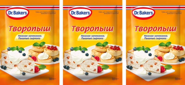Смесь Dr.Bakers Творопыш, 3 уп по 60 г купить на OZON по низкой цене (1748993861)