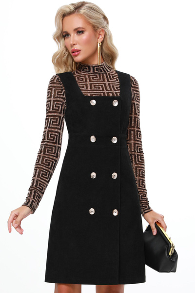 Сарафан вельветовый черный с вырезом каре DStrend, Женский, На любой сезон, размер 44 — купить в ...