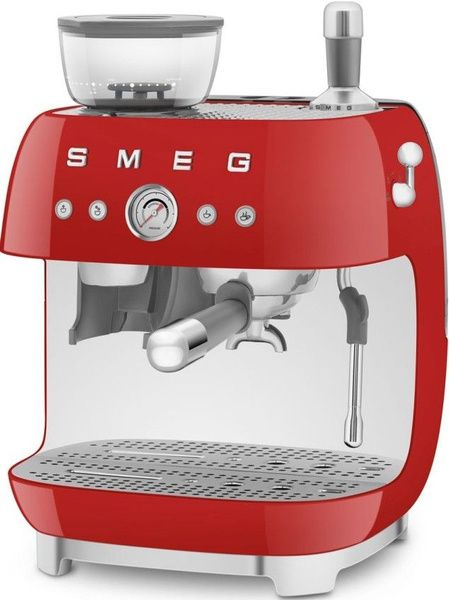 Кофемашина Smeg EGF03RDEU, рожковая, встроенная кофемолка, 15 бар, 2.4 ...