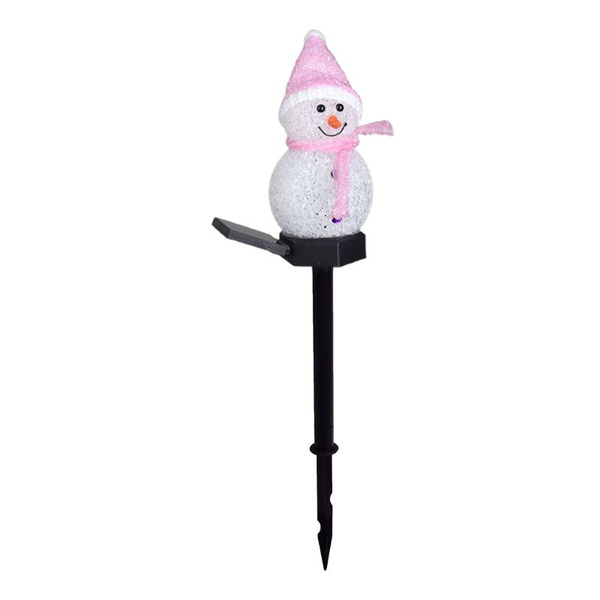 Солнечный Рождественский светильник для лужайки милый маленький снеговик наземная лампа