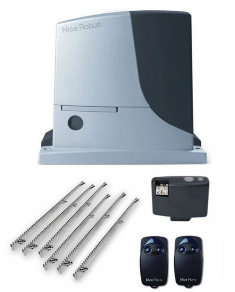 Автоматика Nice RB600BDKIT/ROA-6 для откатных ворот (привод, 2 пульта, радиоприемник, рейка 6 м ...