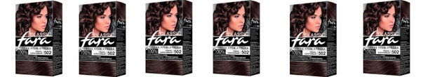 Краска для волос Fara (Фара) Classic, тон 502 - Тёмно-коричневый х 6шт ...