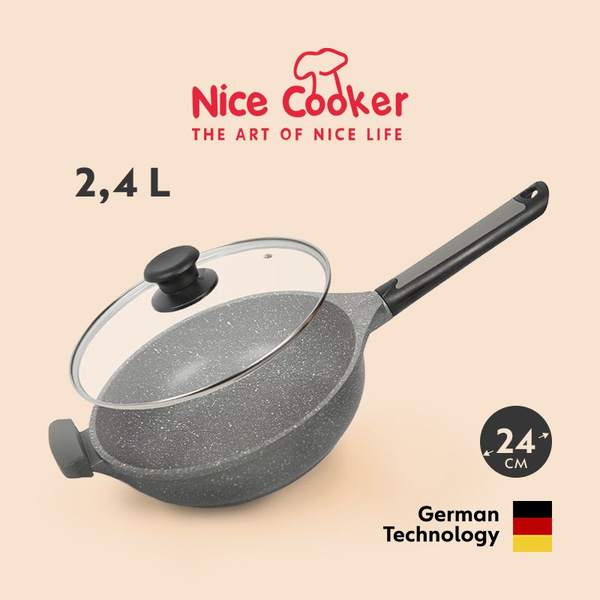 Сотейник Nice Cooker, Литой алюминий, 24 см купить по выгодной цене в интернет-магазине OZON ...
