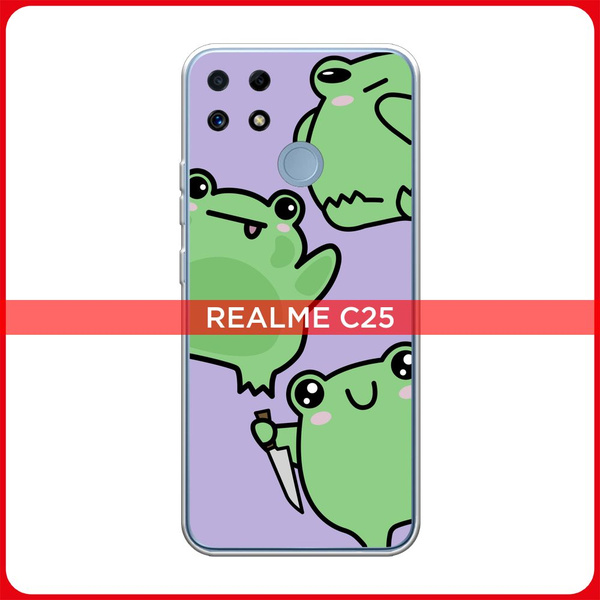 Силиконовый чехол на Oppo Realme C25/C25s / Реалми С25 Опасные лягушата ...