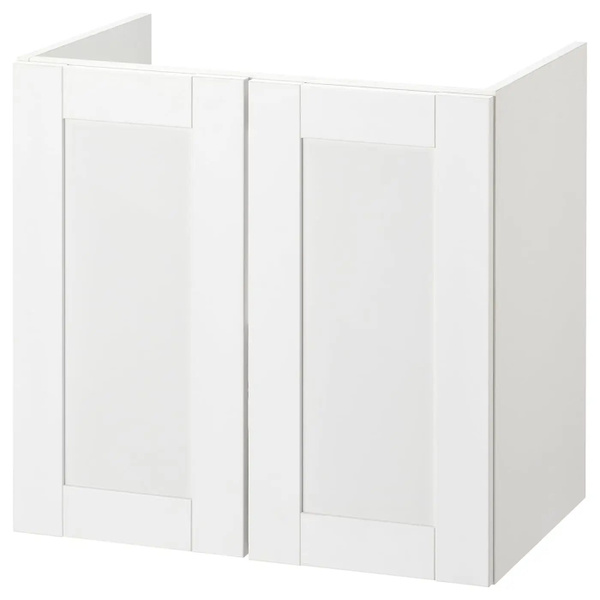 Тумба под раковину с 2 дверцами, Йельсен белый 60x40x60 см IKEA FISKN ...