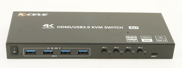 Переключатель AVE HDSW KVM 4UХ (4 PC, HDMI 4K 60Hz, 18Gbps, 4:4:4 , USB ...