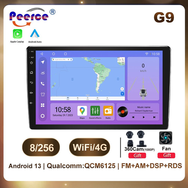 PEERCE G9 13 дюймов 2K 8+256Gb 2DIN ANDROID 13, 8-ми Чип Qualcomm ...