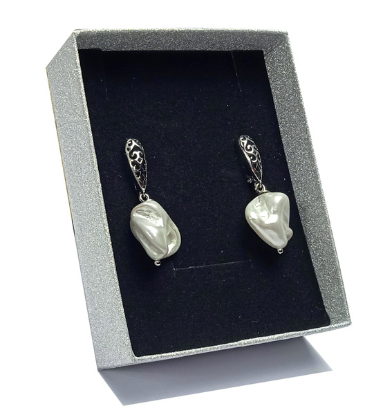 Серебряные серьги женские с барочным жемчугом майорика от AV Jewelry в ...