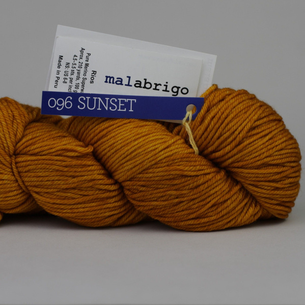 Пряжа премиум-класса Malabrigo Rios, 100г, цвет 096 Sunset - купить с ...