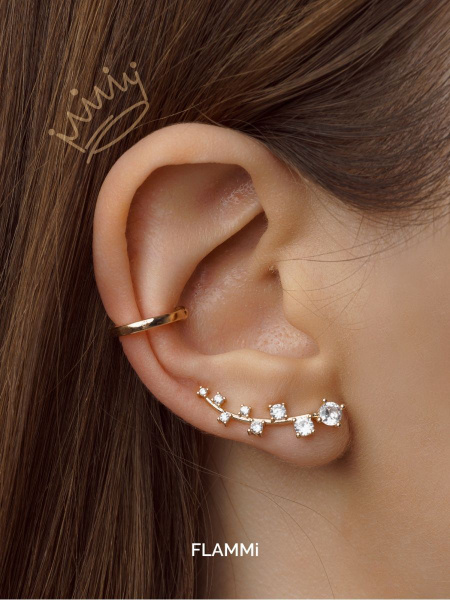 Серьги каффы без прокола Flammi - купить с доставкой по выгодным ценам ...