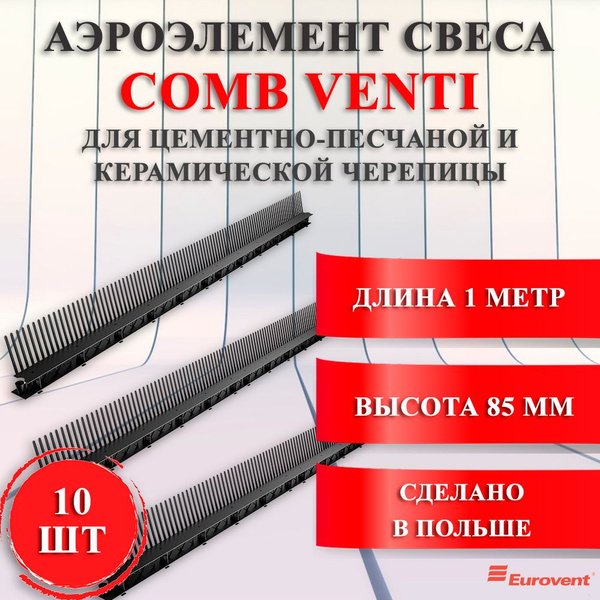 Аэроэлемент свеса кровли Comb Venti с вентиляционной решеткой Eurovent ...