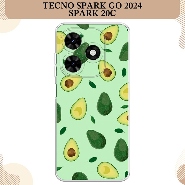 Силиконовый чехол на Tecno Spark Go 2024 Spark 20c Текно Спарк Го 2024 Спарк 20c Blue Avocado