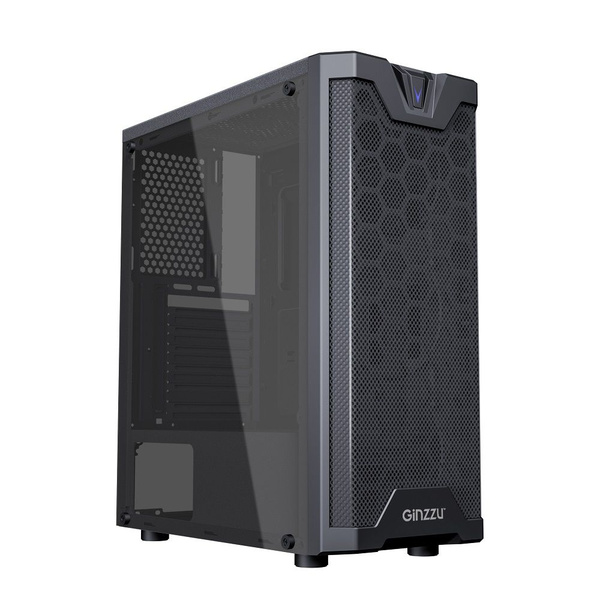 Корпус для ПК черный, ATX, micro-ATX, mini-ITX Ginzzu SL180, закалённое ...