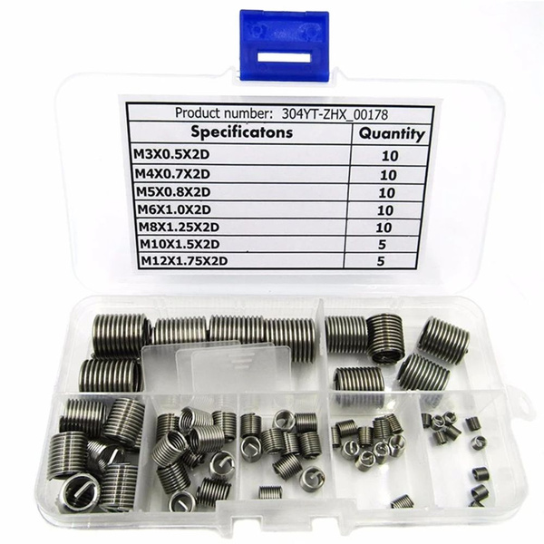 Набор вставок для ремонта резьбы M3-M12 60 предметов - купить с доставкой по выгодным ценам в ...