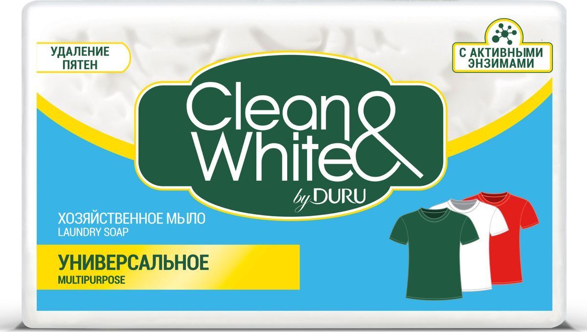 Мыло хозяйственное Duru Clean & White, универсальное, на натуральной ...