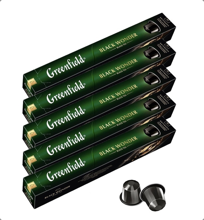 Чай в капсулах Greenfield Black Wonder, 10 шт х 5 упаковок — купить в ...