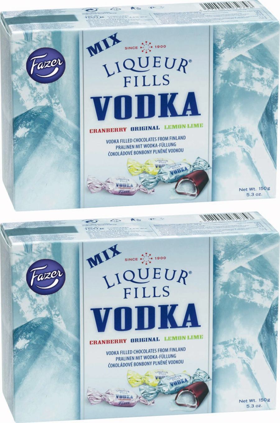 Конфеты Fazer Liqueur Fills шоколадные с водкой, 150 г x 2 шт. — купить ...