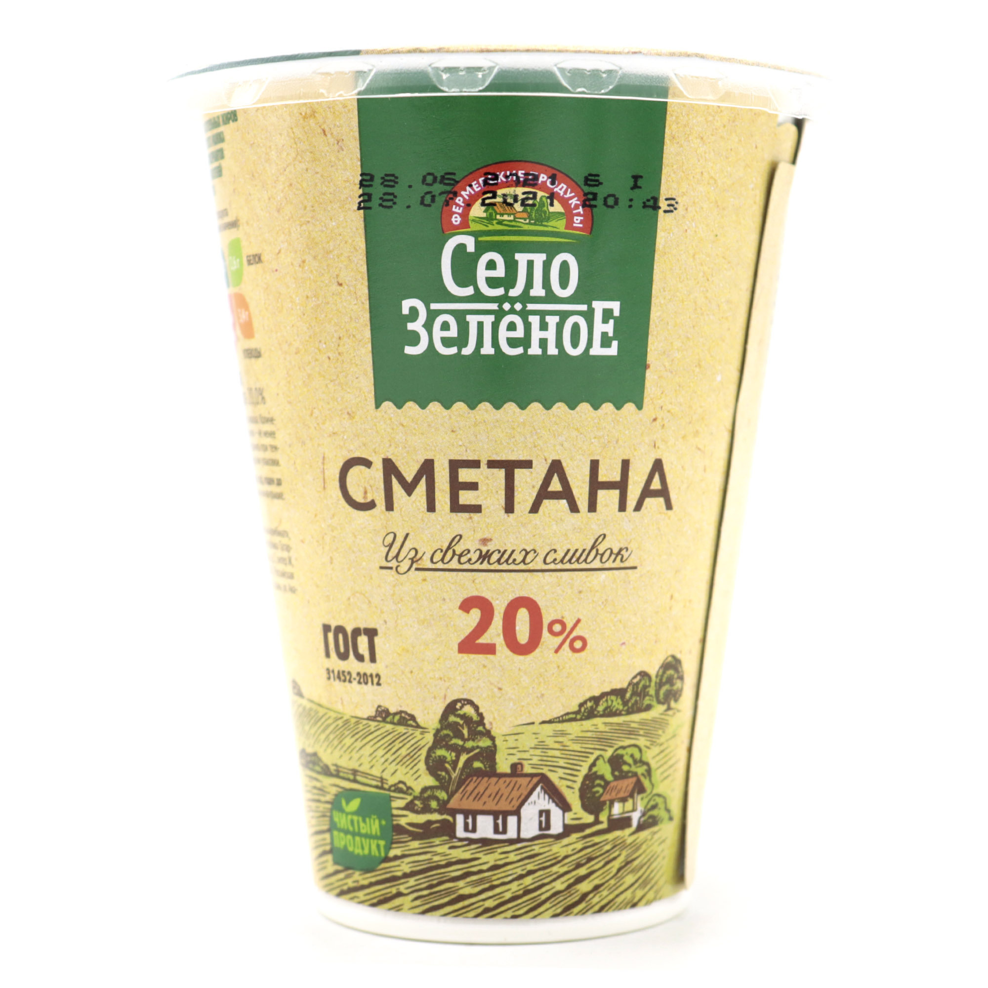 Сметана "Село Зелёное" ГОСТ 20% 300 г — купить в интернет-магазине OZON ...