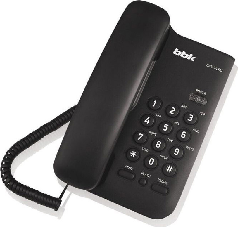 Телефон проводной BBK BKT-74 RU черный — купить в интернет-магазине ...