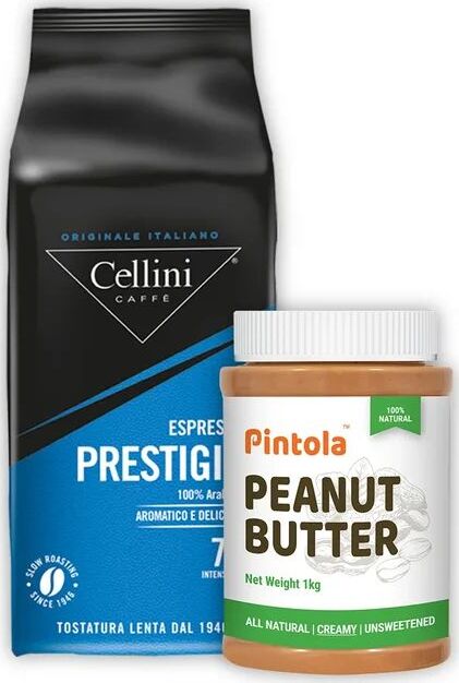 Кофе Cellini PRESTIGIO зерно, 1000гр, в/у +Арахисовая паста Pintola ...