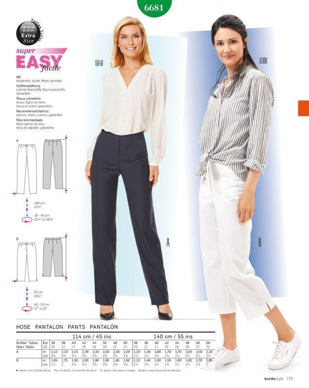 Выкройка Burda 6681-Брюки — купить в интернет-магазине OZON с быстрой ...