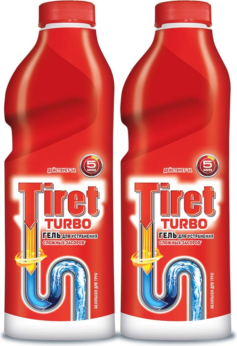 Гель Tiret Turbo, для устранения сложных засоров, 2 шт по 1 л — купить ...