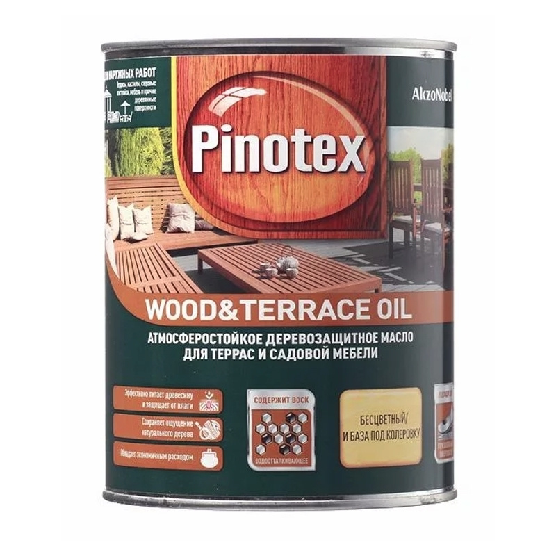 Масло для дерева Pinotex Wood & Terrace Oil 1 л., прозрачный — купить в ...