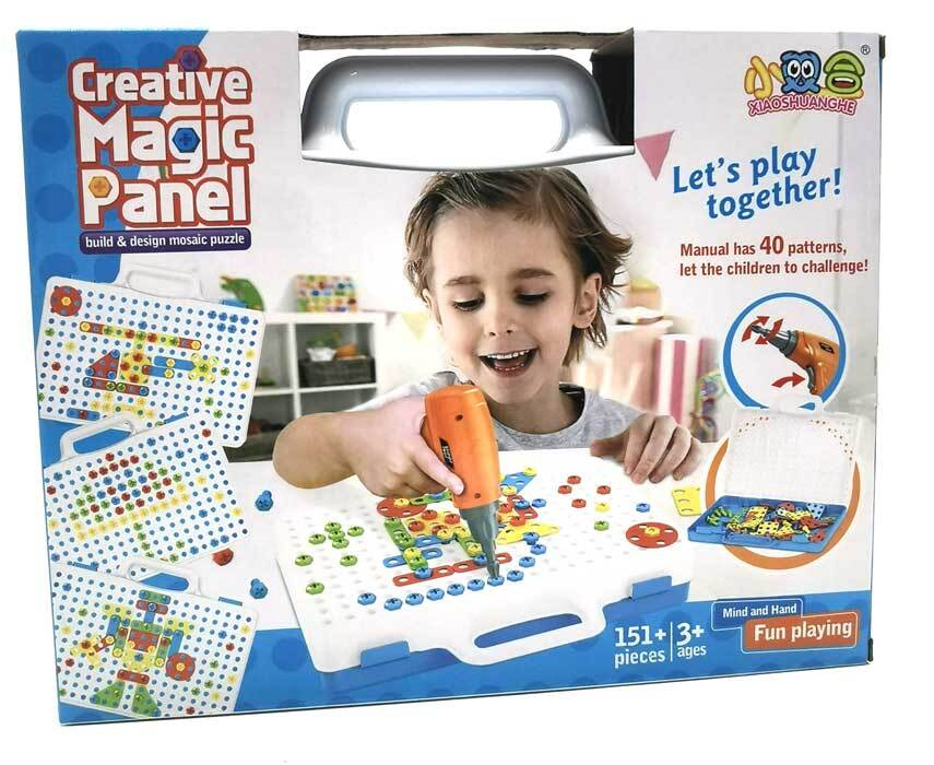 Мозаика конструктор с шуруповертом Creative Magic Panel 151 деталь ...