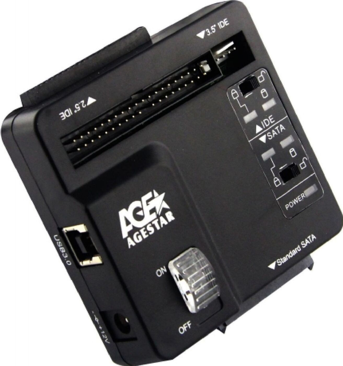 Адаптер-переходник для HDD/SSD AgeStar 3FBCP SATA IDE пластик черный ...