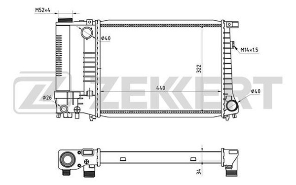 Радиатор охлаждения двигателя BMW 3 (E30 E36) 87- 5 (E34) 87- - Zekkert ...