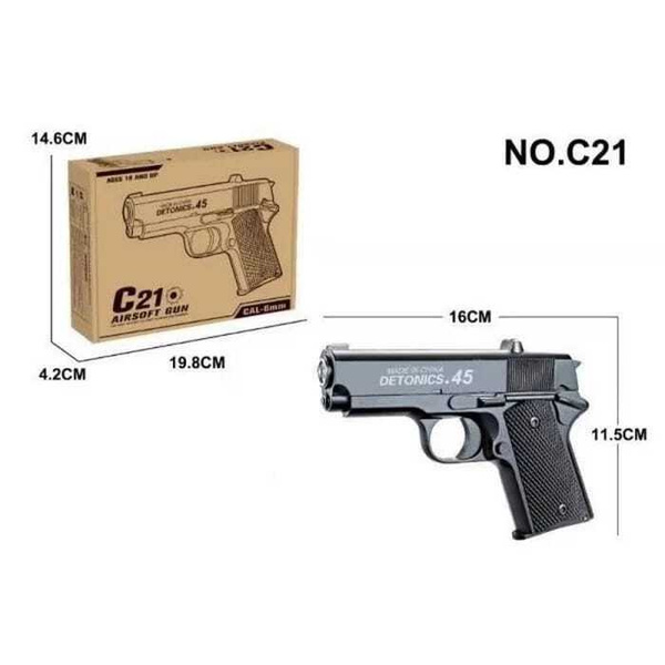 Пистолет пневматический Airsoft Gun C21 (металл, съемный магазин ...