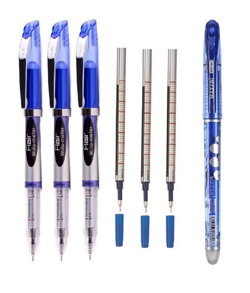 Ручка шариковая Flair "Writo-meter" (10 км), 0,7 мм, СИНЯЯ ( 3 шт. ) и ...