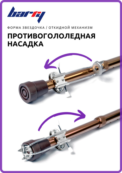 Противогололедная насадка (звездочка) на трости и костыли арт. 10155, 1 ...