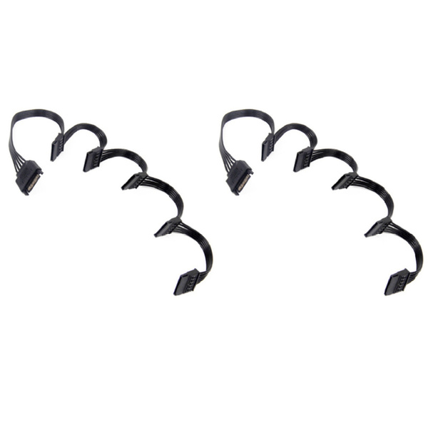 2x 15 контактный Sata удлинительный кабель питания для жесткого диска 1 штекер на 5 гнездо