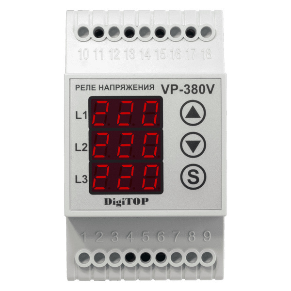 Реле напряжения VP-380 DigiTop - купить по выгодной цене в интернет-магазине OZON (369708788)