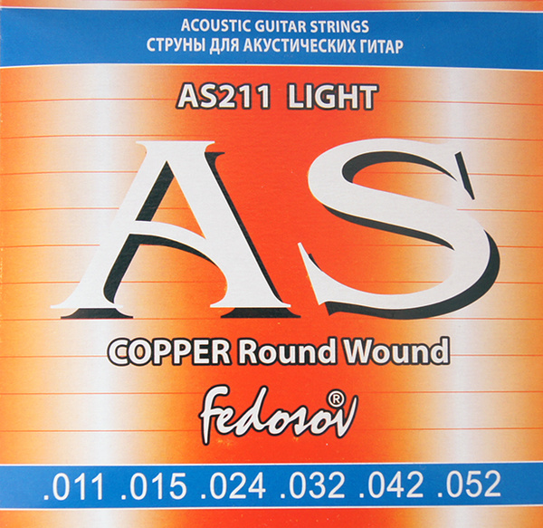 Copper Round Wound Комплект струн для акустической гитары, медь, 11-52 ...