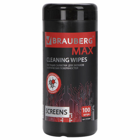 Салфетки для экранов всех типов и оптики MAX ПЛОТНЫЕ, 13х17 см, туба ...