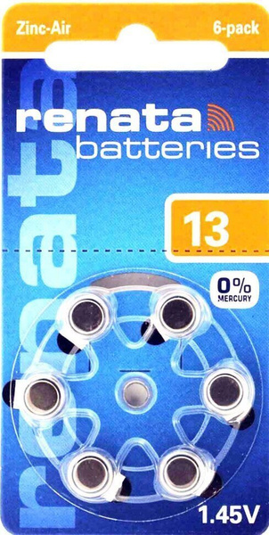 Батарейки для слухового аппарата Renata ZA13 / PR48 1.4В 6шт - купить с доставкой по выгодным ...