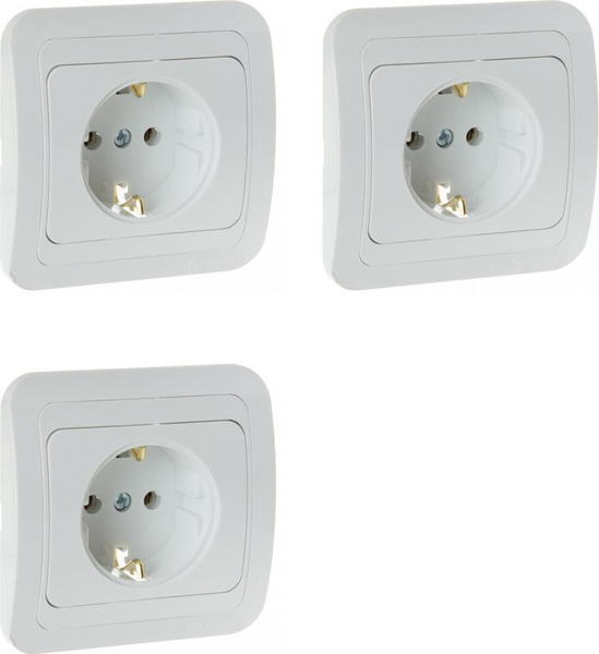 Розетка Makel Mimoza с заземлением белая (комплект из 3 шт) - купить по низкой цене в интернет ...